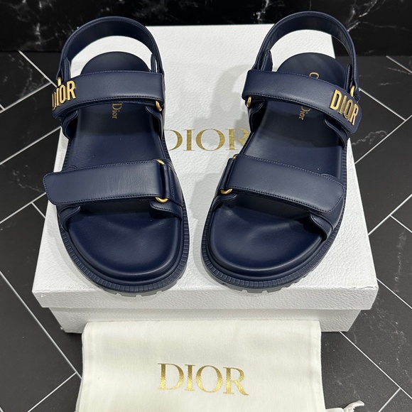 Dior | Shoes | Dior Dioract Sandal Blue Lambskin | Poshmark